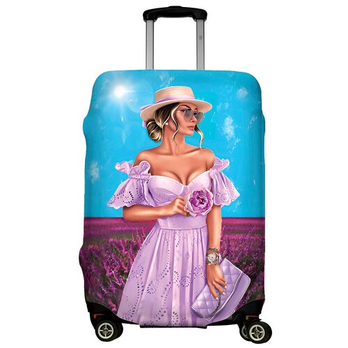 Чехол для чемодана LeJoy, размер M, фиолетовый, белый
