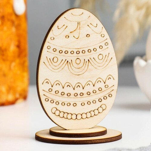 MARU Яйцо деревянное пасхальное сувенирное "Старая Русь", 9×6 см