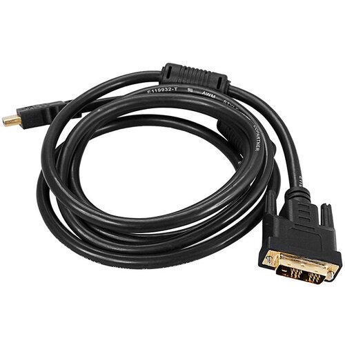Шнур/кабель/провод с разъемами HDMI - DVI-D 1.4 3D 4K REXANT GOLD с ферритовыми фильтрами для телевизоров компьютеров ноутбуков, длина 3 м