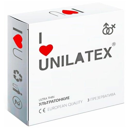 Ультратонкие презервативы Unilatex Ultra Thin - 3 шт, 1 упаковка