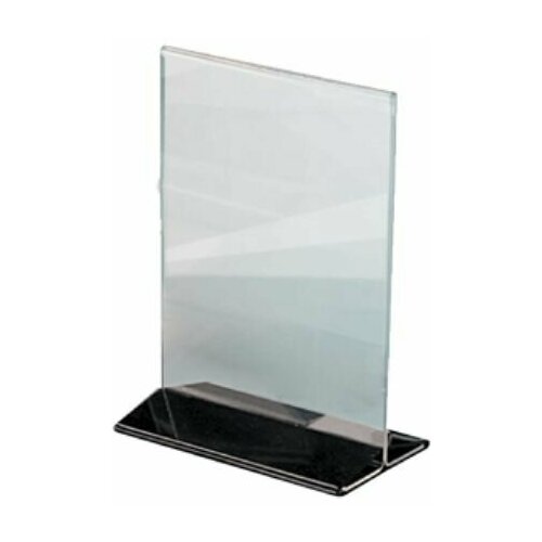 Подставка настольная для меню А5 Tabl 155х95х220мм, пластик, прозрачный-черный, 1 шт.