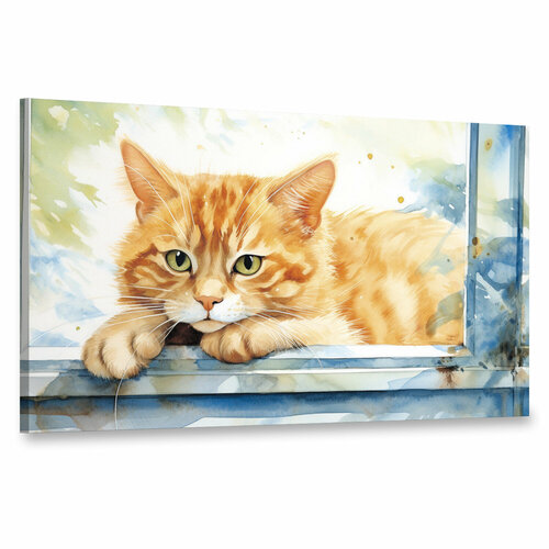 Интерьерная картина 100х60 "Кот и его магнетическое присутствие"