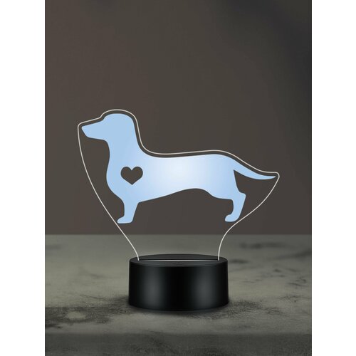 Ночник Такса, ночная лампа, 3Д светильник, собака, пес