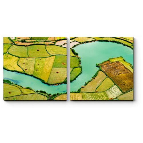 Модульная картина Рисовые поля Вьетнама 100x50