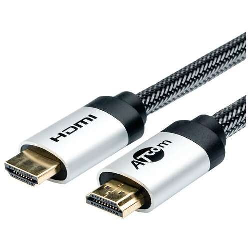 Кабель Atcom High speed HDMI - HDMI 2.0, 10 м, серебристый/черный