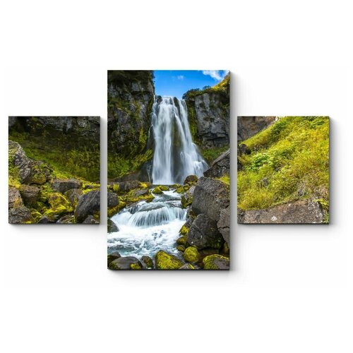 Модульная картина Горный водопад 140x91