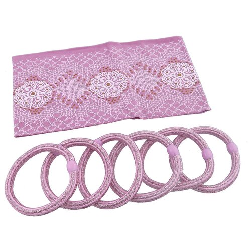 Набор аксессуаров для волос повязки и резинки Magie Accessoires розовый 441297