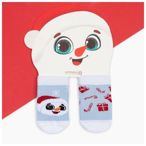 Крошка Я Набор новогодних детских носков Крошка Я «Снеговик», 2 пары, 8-10 см