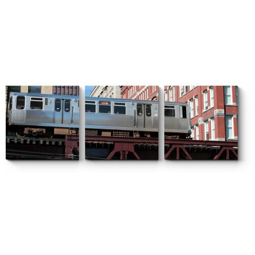 Модульная картина Пригородный поезд в Чикаго100x33