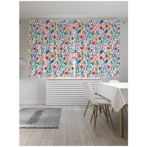 Классические шторы JoyArty "Цветочное поле наив", серия Oxford DeLux, 2 полотна 145x180 см