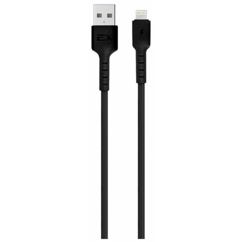 Кабель Exployd EX-K-1261, Lightning-USB, 3 А, 1 м, зарядка/передача данных, силикон, черный