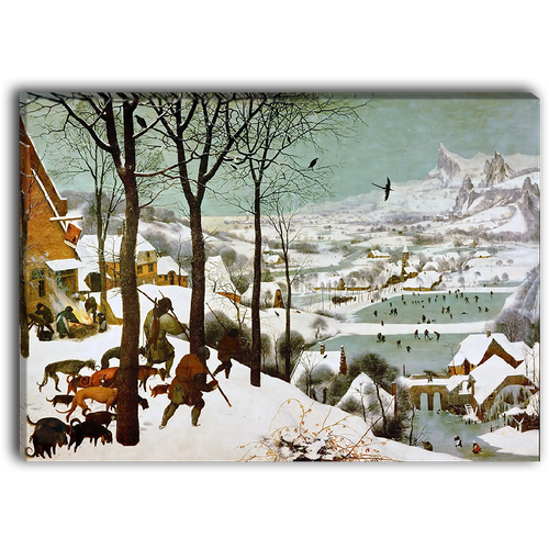 "Охотники на снегу", Брейгель, картина (42х30 см / на подрамнике)