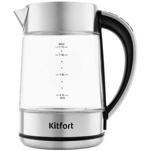 Чайник Kitfort, LED дисплей, поддержание тепла, дисплей, фильтр, 2100Вт, 1.7л