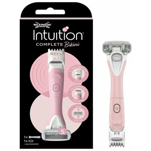 Wilkinson Sword / Schick Intuition Complete Bikini Trimmer / Бритва женская с триммером и 1 сменной кассетой.