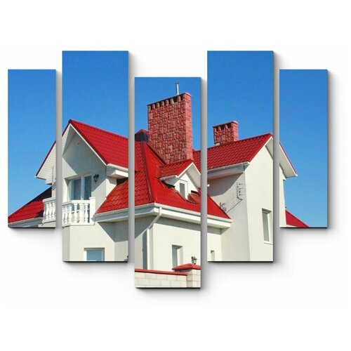 Модульная картина Дом с красной крышей111x90