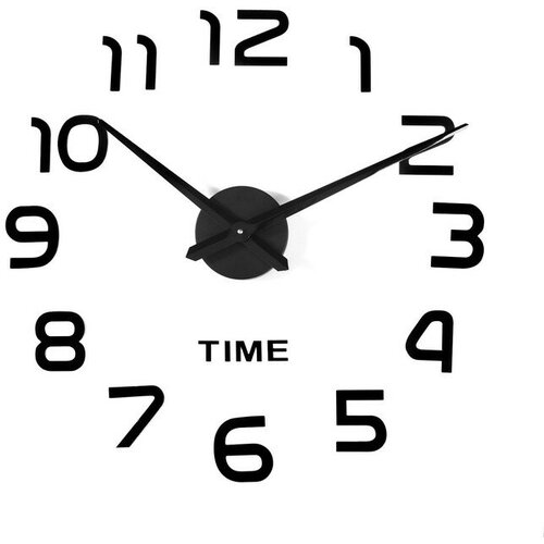 Часы-наклейка, серия: DIY, "Элегант", дискретный ход, d-120 см, 1 АА, черные