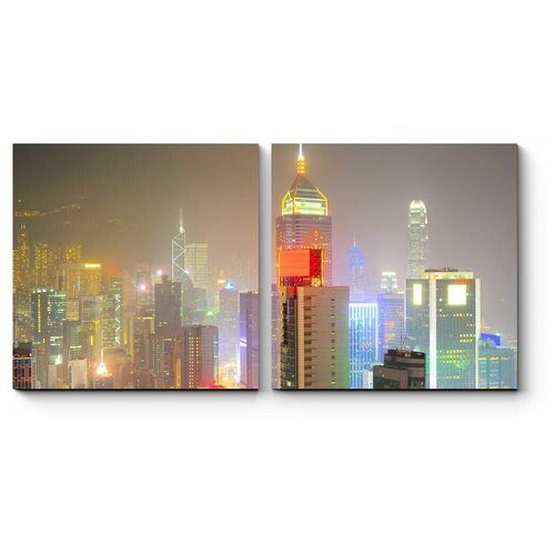 Модульная картина Гонконг в сиянии огней120x60