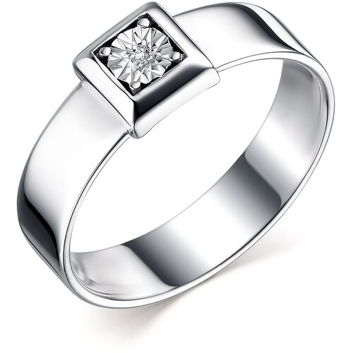 Кольцо Diamant online, серебро, 925 проба, бриллиант, размер 19, прозрачный