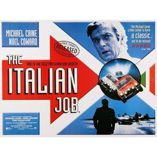 Плакат, постер на бумаге Итальянская работа (The Italian Job), Питер Коллинсон. Размер 42 х 60 см