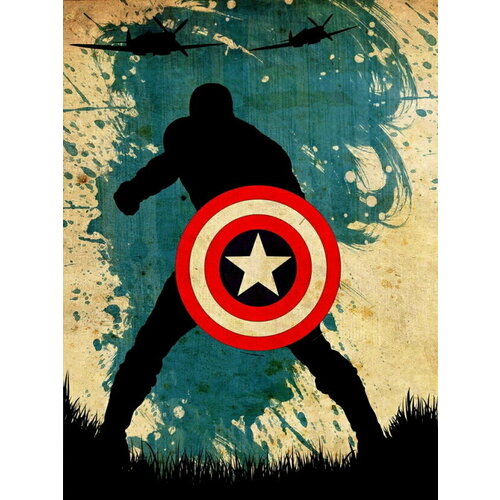 Плакат, постер на холсте Avengers Collection 3: Captain America/Капитан Америка/искусство/арт/абстракция/творчество. Размер 30 х 42 см