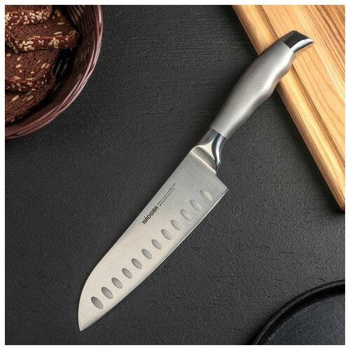 Нож кухонный NADOBA MARTA Сантоку, лезвие 17,5 см, ручка из стали