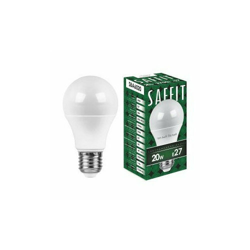 Светодиодная LED лампа Saffit ЛОН А60 E27 20W(1900Lm) 2700K 2K матовая 112x60 SBA6020 55013 (упаковка 16 штук)