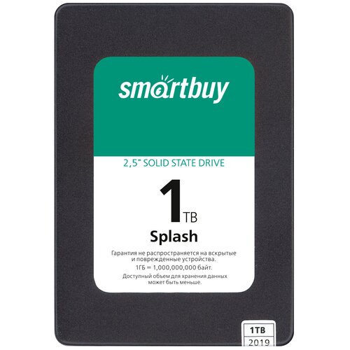 Твердотельный накопитель SmartBuy Splash 1 ТБ SATA Splash (2019) 1 TB (SBSSD-001TT-MX902-25S3)