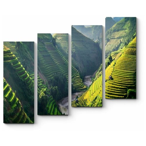Модульная картина Вьетнамские рисовые поля в горах 80x69