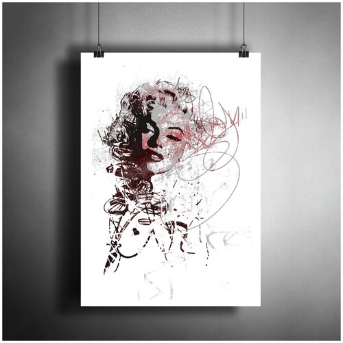 Постер плакат для интерьера "Актриса Мэрилин Монро - Абстракция"/ Декор дома, офиса, комнаты A3 (297 x 420 мм)