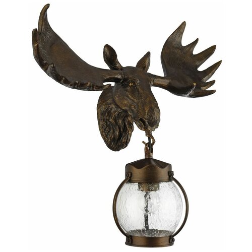 Favourite Уличный настенный светильник Hunt 1848-1W, E27, 60 Вт, цвет арматуры: коричневый, цвет плафона коричневый