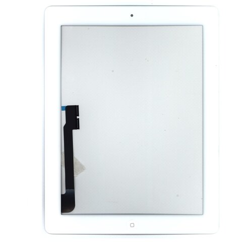 Сенсорное стекло (тачскрин) для iPad 3 белое с кнопкой