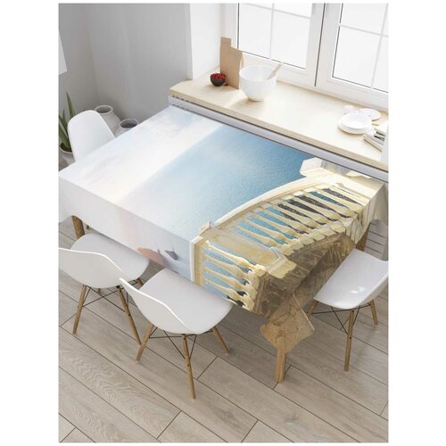 Скатерть прямоугольная JoyArty на кухонный стол "Морская гладь" из оксфорда, 120x145 см