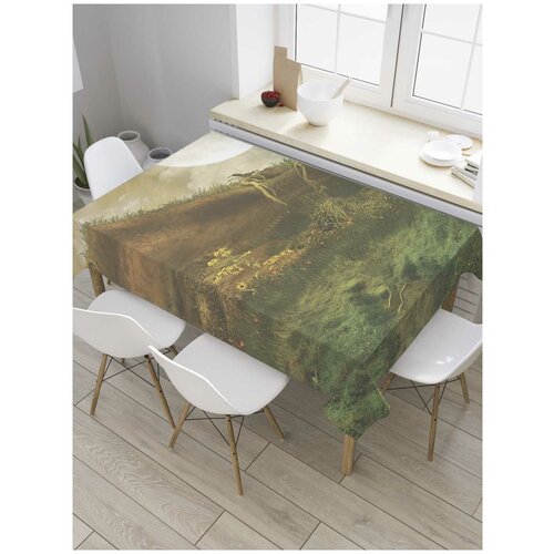 Скатерть прямоугольная JoyArty на кухонный стол "Большое полнолуние" из оксфорда, 180x145 см