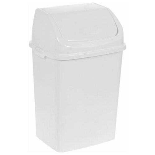 Контейнер для мусора «Камелия», 18 л, цвет белый