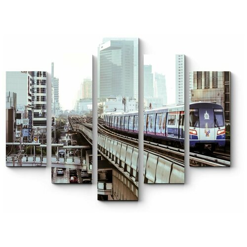 Модульная картина Надземный поезд мчится в центр Бангкока115x92