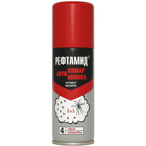 Рефтамид Аэрозоль репеллентный "Рефтамид", 2 в 1, от комаров и мошек, с ароматом ванили, 100 мл