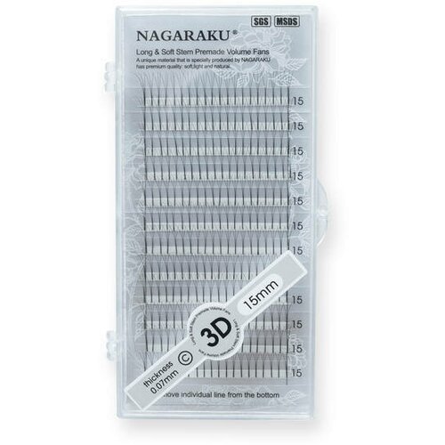 Ресницы Пучковые Nagaraku (Нагараку) 3D C 0.07 9мм (12 линий)