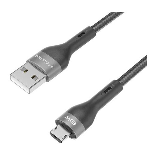 Кабель Breaking Tissue USB - Micro USB, 3A, 1.2m. (Черный)