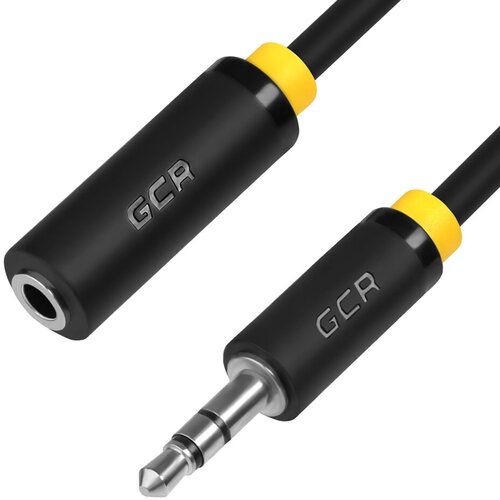 GCR Удлинитель аудио 5.0m jack 3,5mm/jack 3,5mm черный, желтая окантовка, ультрагибкий, 28AWG, M/F, Premium GCR-STM1114-5.0m, экран, стерео Greenconnect jack 3,5mm (m) - jack 3,5mm (f) 5 черный (GCR-STM1114-5.0m)