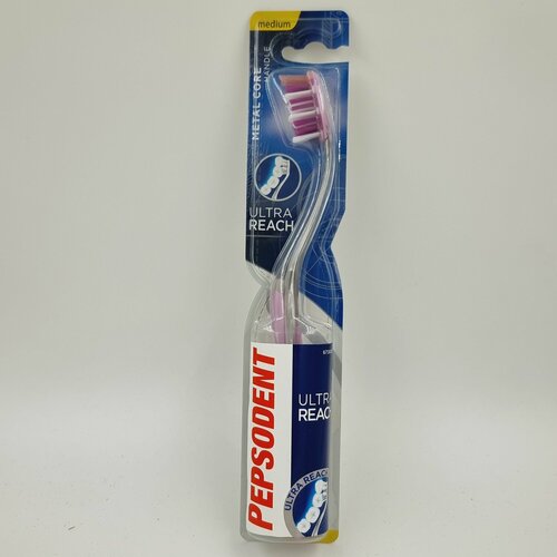 Зубная щетка Pepsodent Ultra Reach medium ( Розовая) 1 шт (Из Финляндии)