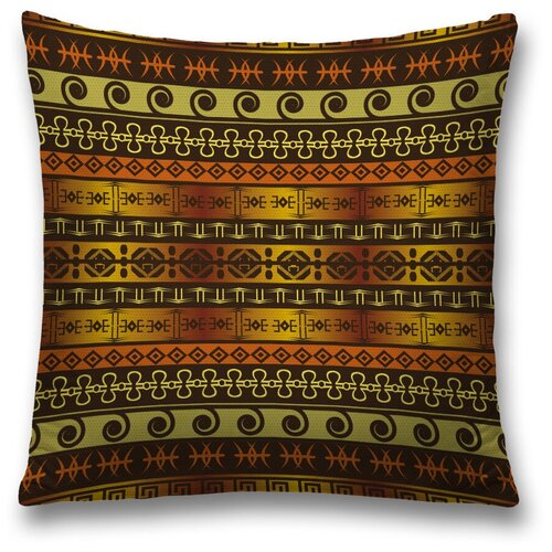 Наволочка декоративная на молнии, чехол на подушку JoyArty "Африканское полотно" 45х45 см