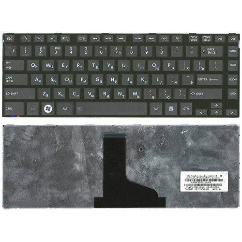 Клавиатура для ноутбука Toshiba Satellite L835 черная с черной рамкой