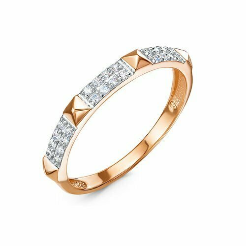 Кольцо Diamant online, золото, 585 проба, фианит, размер 17, прозрачный