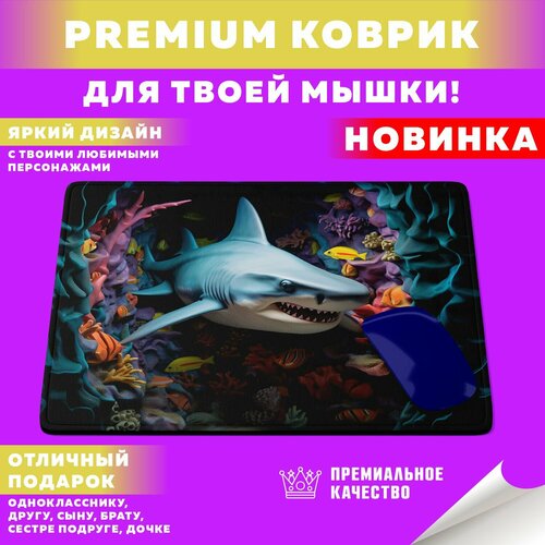 Коврик для мышки "Забавные зверята Акулы" PrintMania