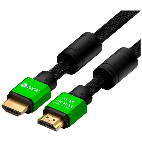 Кабель GCR HDMI - HDMI (GCR-HM481), 1.2 м, 1 шт., зеленый/черный