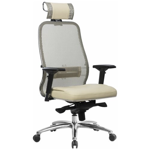 Компьютерное кресло METTA Samurai SL-3.04 для руководителя, обивка: сетка/искусственная кожа, цвет: бежевый