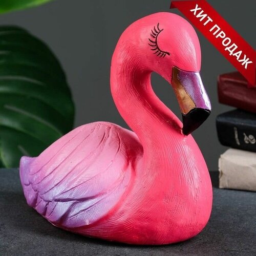 Копилка "Фламинго большой" розовый с фиолетовым, 24см