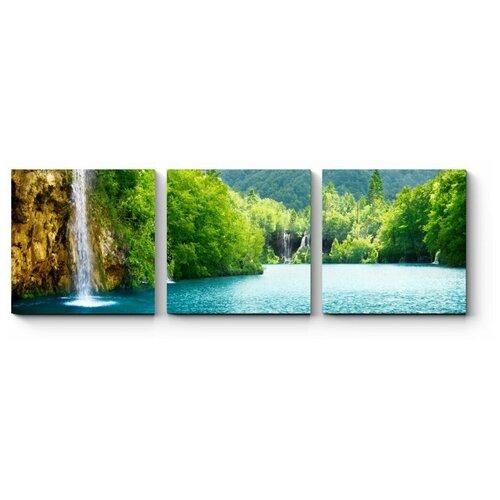 Модульная картина Водопад в лесах Хорватии 150x50