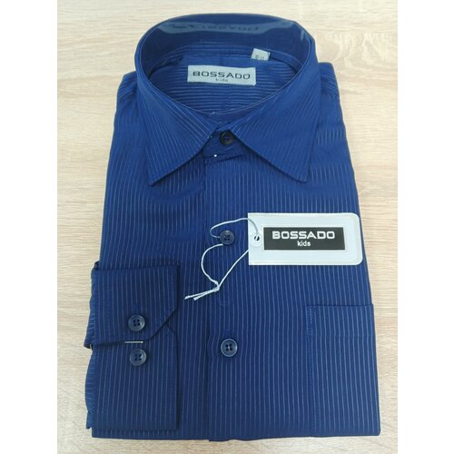 Школьная рубашка Bossado, размер 30 (5-6), синий
