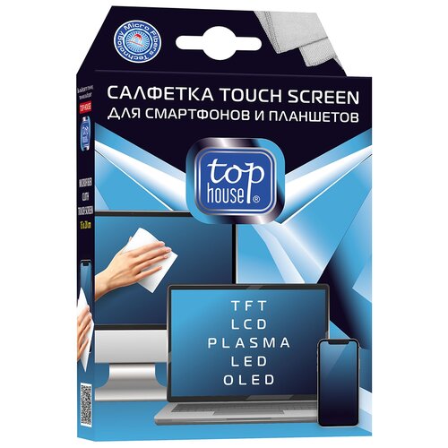Top House Touch Screen многоразовая салфетка для экрана, для оргтехники, 200 мм  x 150 мм